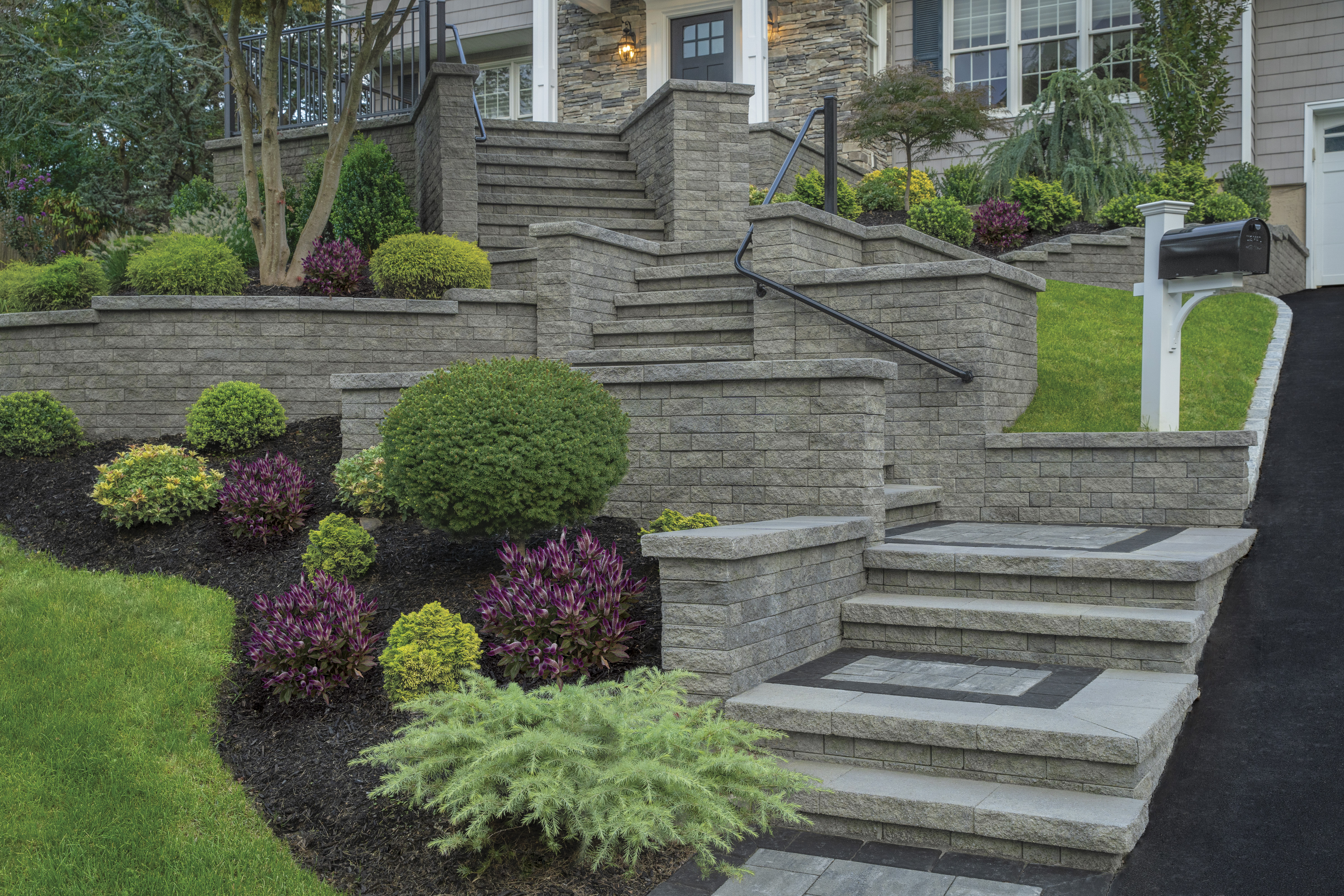Engraved Stone Retaining Walls